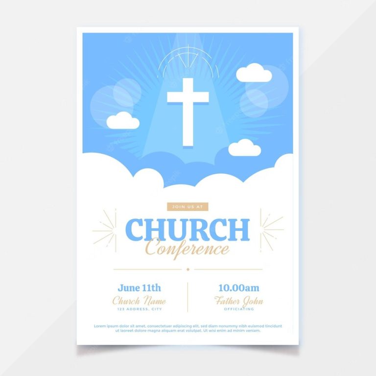 Flat design church flyer template Free Vector
