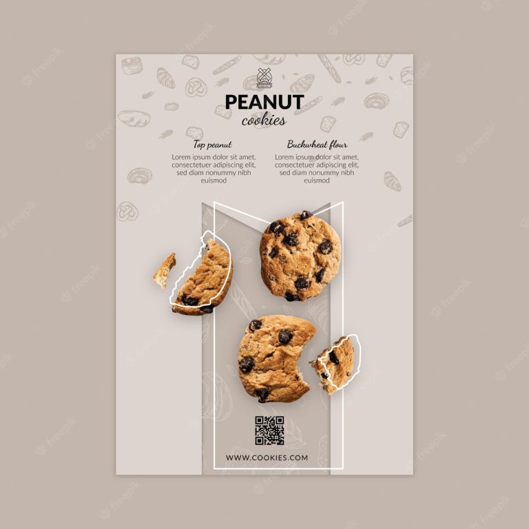 Cookies vertical flyer template Free Vector